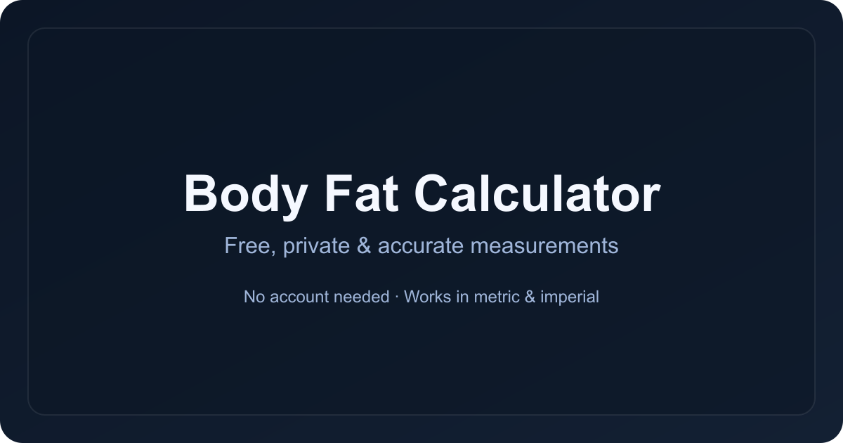 Body Fat Calculator (US Navy) — Free, Private & Accurate